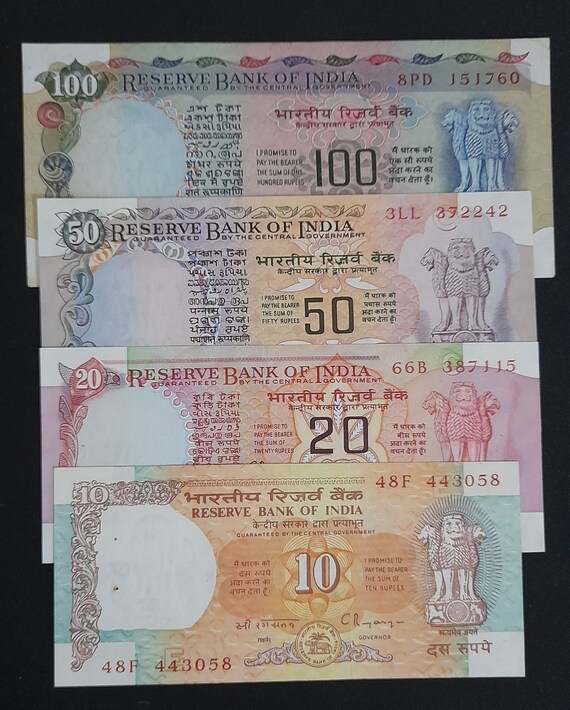 Vintage Indian Bank Notes With Asoka Elmblem. | Etsy