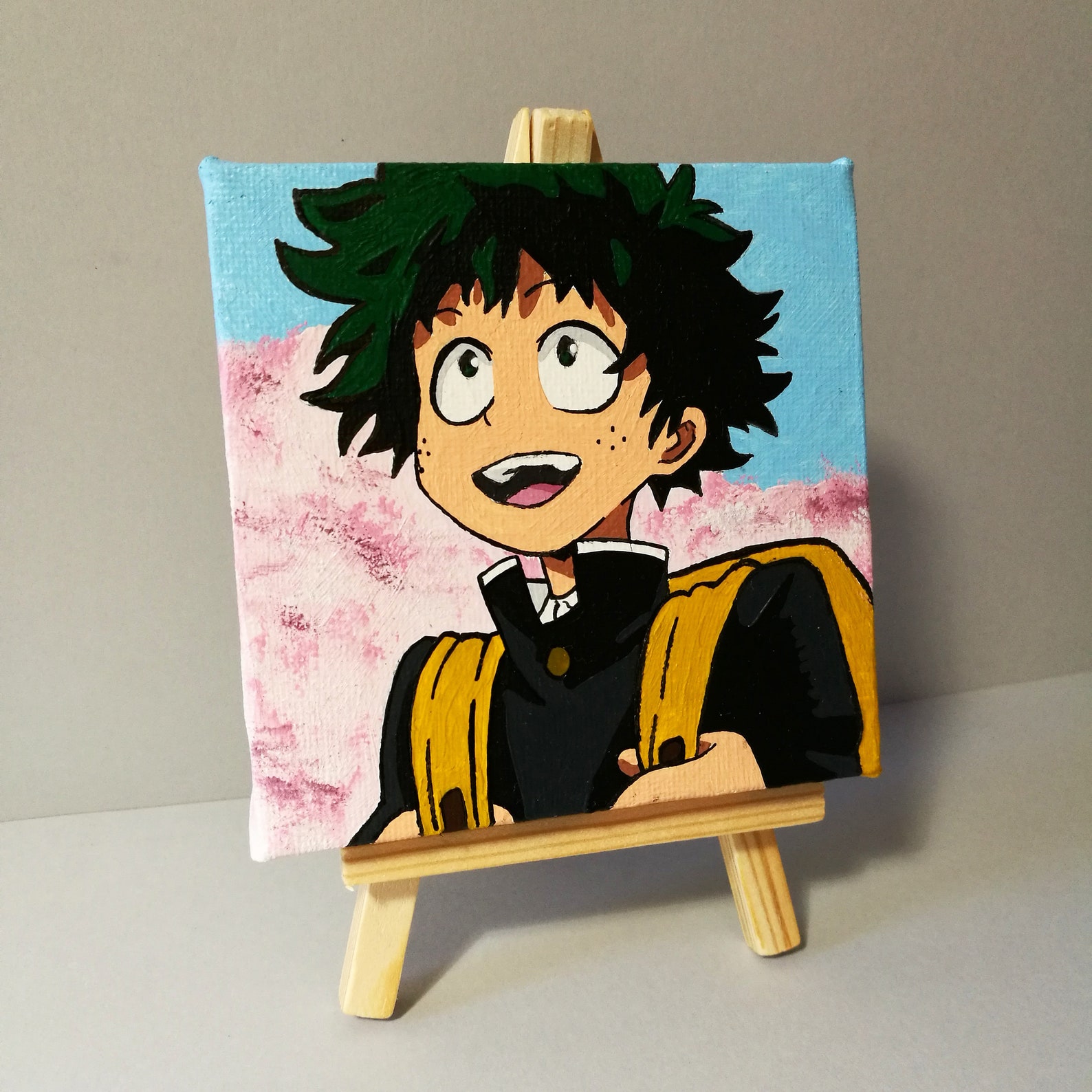 Handmade Deku Painting Mini Canvas Acrylic Boku No Hero | Etsy