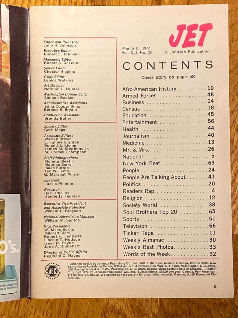 Vintage JET Magazine Michael Jackson March 16, 1972 Like New No ...