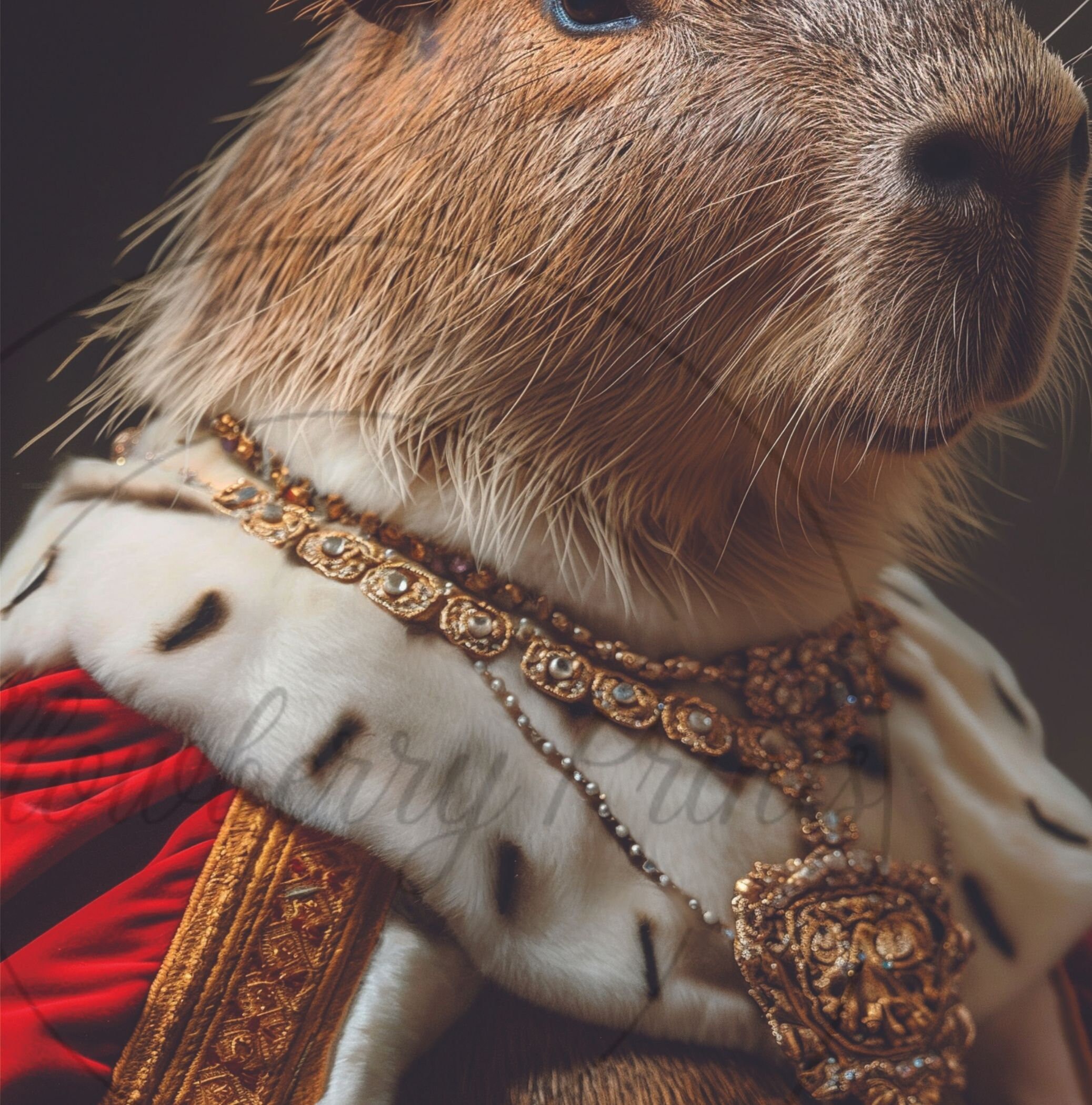 Capybara Printable King Capybara Wall Art Altered Art Prints Quirky Home Decor Royal Pet ...