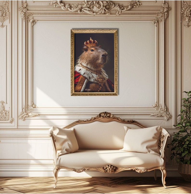 Capybara Printable King Capybara Wall Art Altered Art Prints Quirky ...