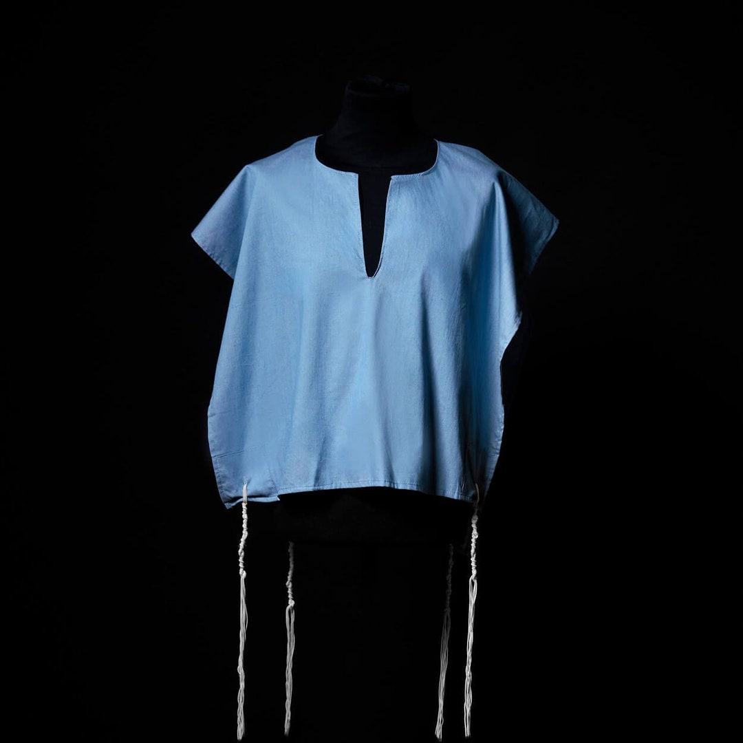 Tzitzit Katan Sky Blue 100% Cotton Kosher Judaica Prayer Shawl Made in ...