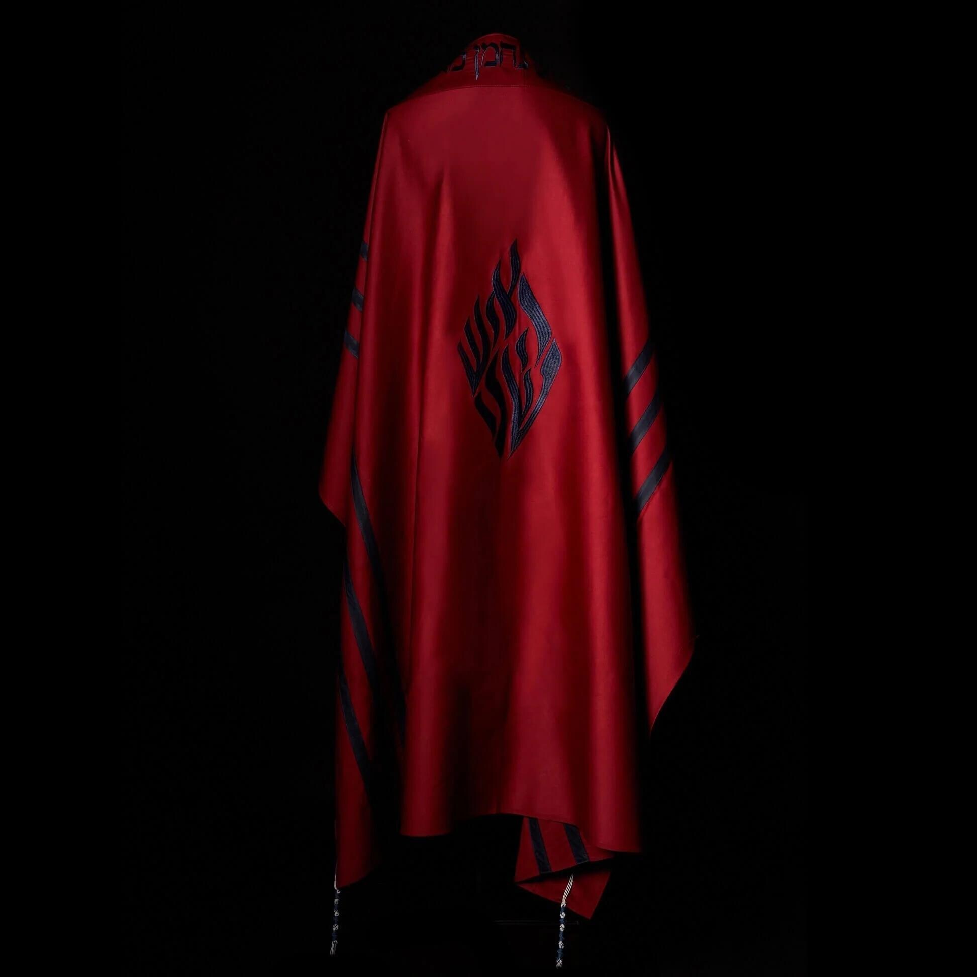 Tallit Nachman Bicolor Red & Navy Prayer Shawl for Men | Bar Mitzvah ...