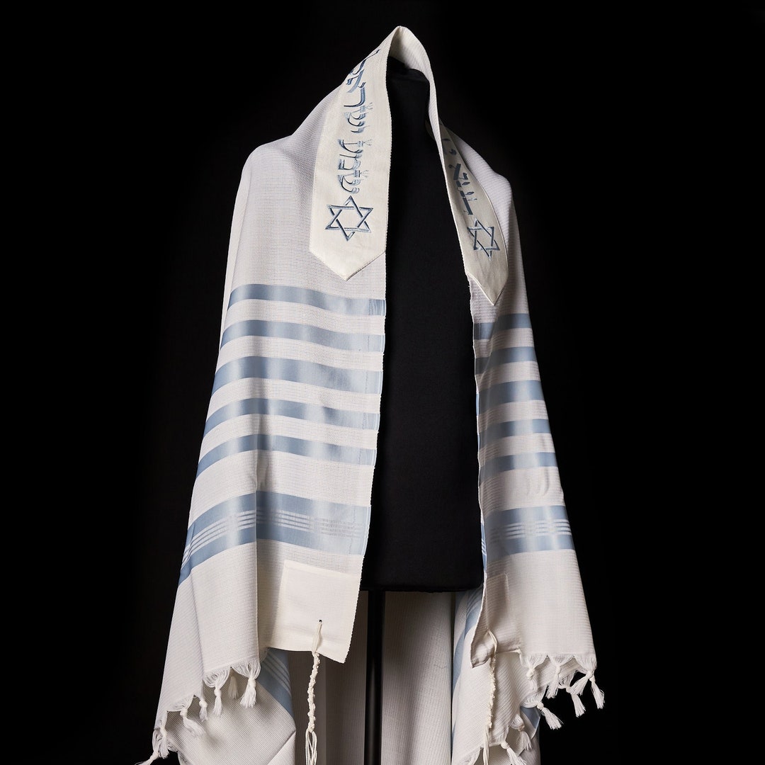 Large Star of David White and Blue 100% Kosher Wool Handmade in Israel ...