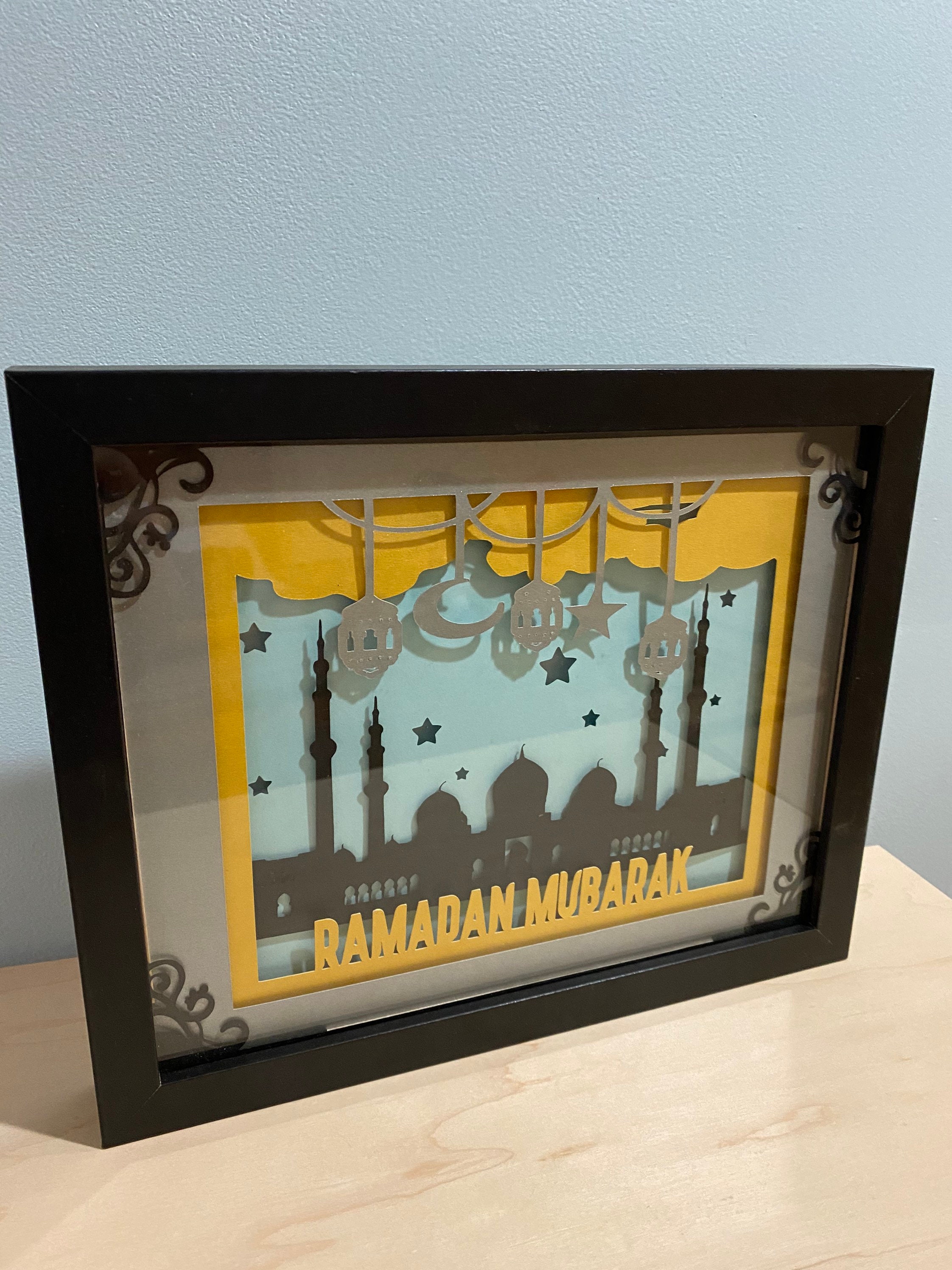 Muslim Art Islamic Holiday Template-Ramadan Shadow Box 3D Layered paper ...