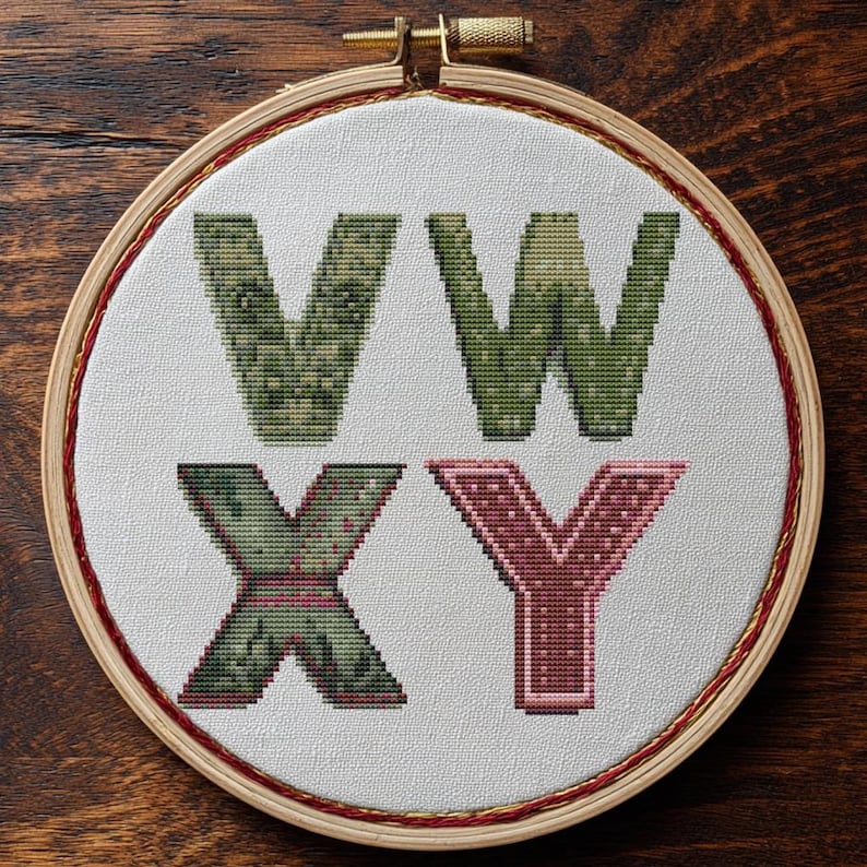 Christmas Alphabet Cross Stitch Patterns PDF | Holiday Monogram Font ...