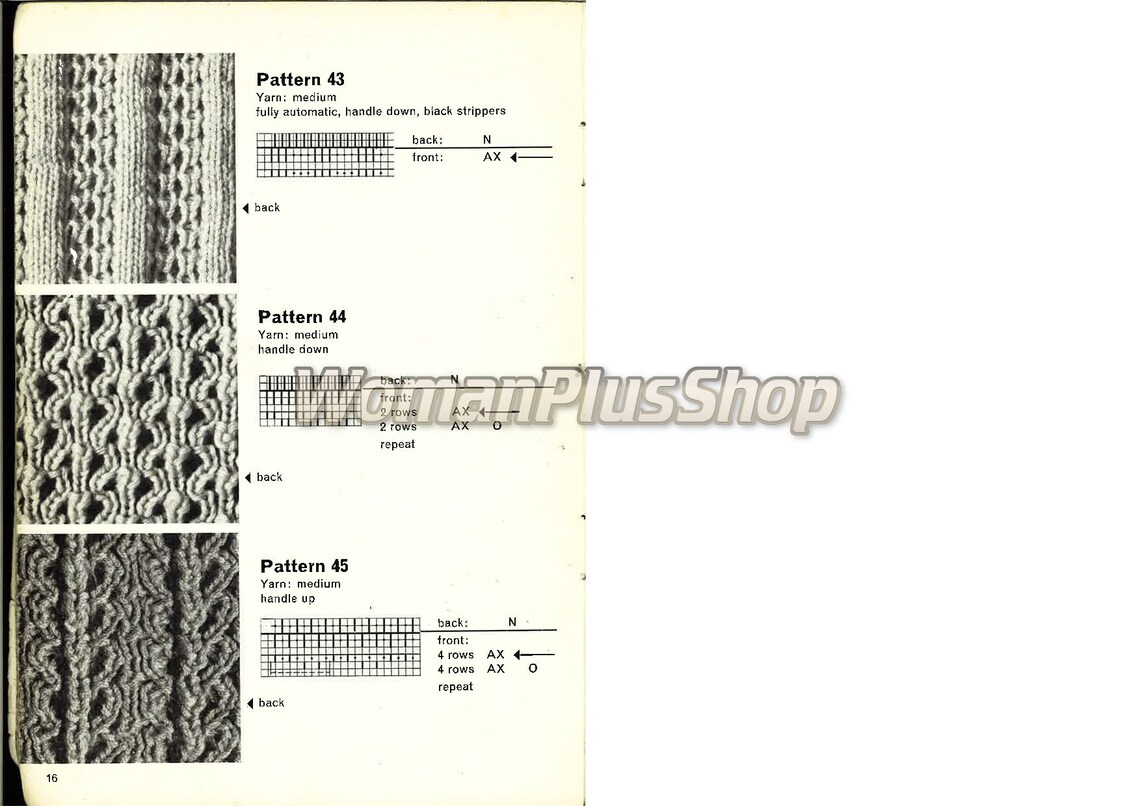 Knitting Machines Patterns Stitch Passap,pdf,digital - Etsy