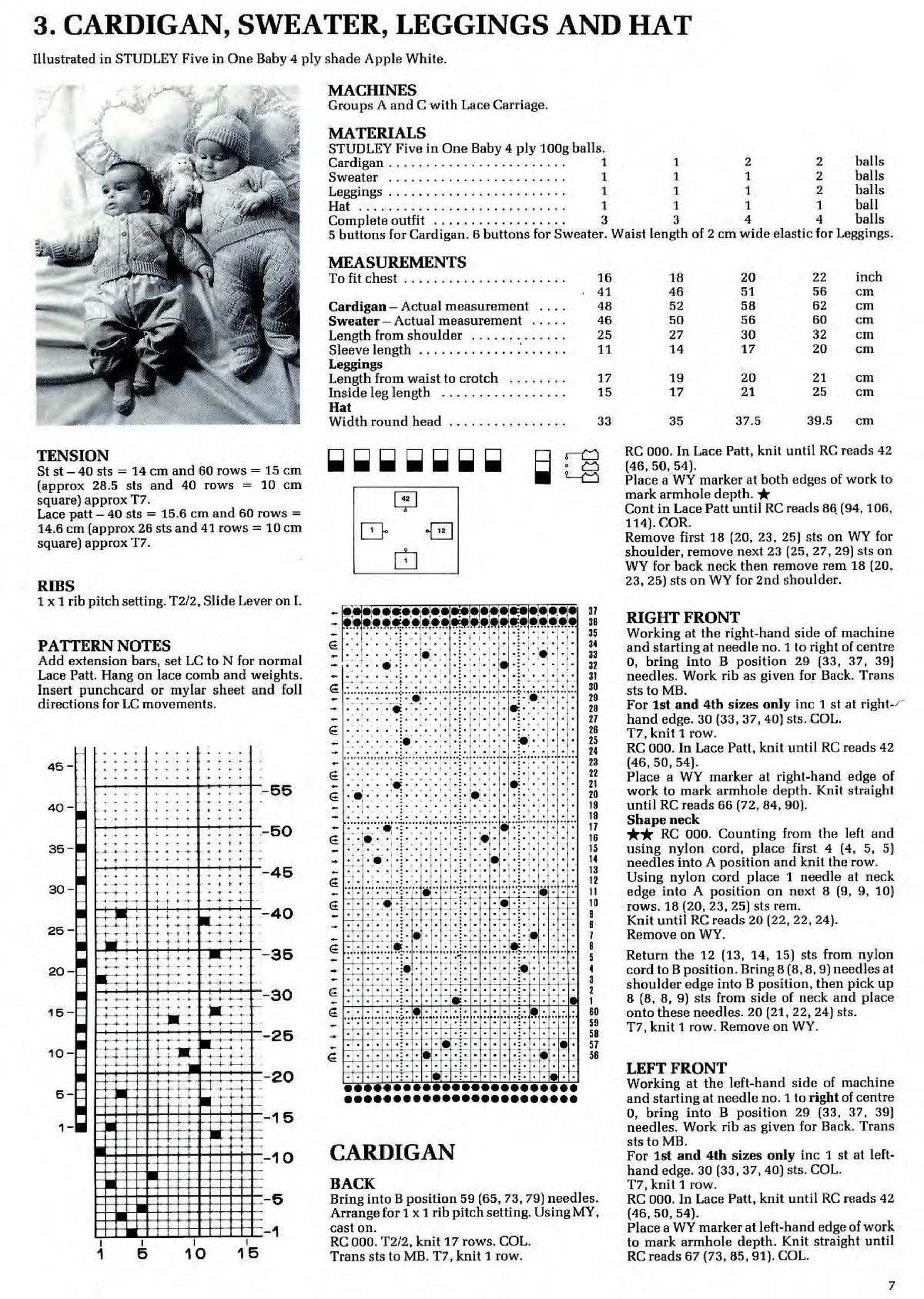 Knitting Machine Patterns Brother Baby Collectionpdf - Etsy