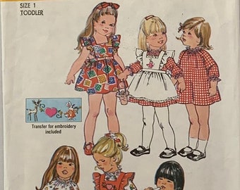 Simplicity 7239 Toddler's Dress in Two Lengths and Pants transfer for ...