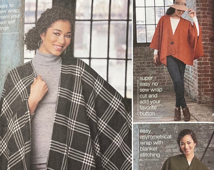Simplicity 8173 Misses No Sew Poncho/ Fleece Poncho Wrap/outerwear ...