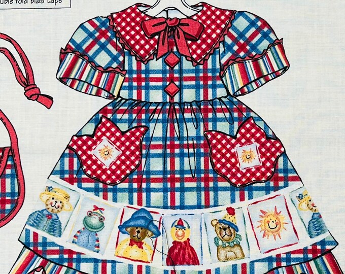 Vintage Daisy Kingdom 1629 animal Class Daisy Doll Clothes Panel/dress ...