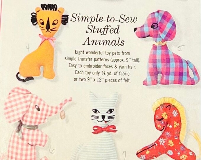 Simplicity Transfer Sewing Pattern 5767/simplicity 5767 Stuffed Soft ...
