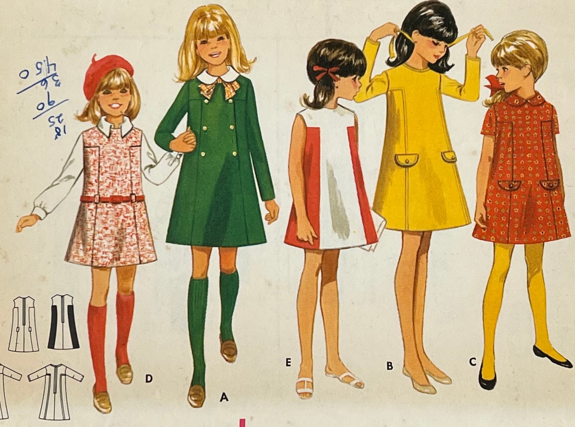 RARE UNCUT Butterick 5041 the Skimmer Girls' One-piece A-line Dress or ...