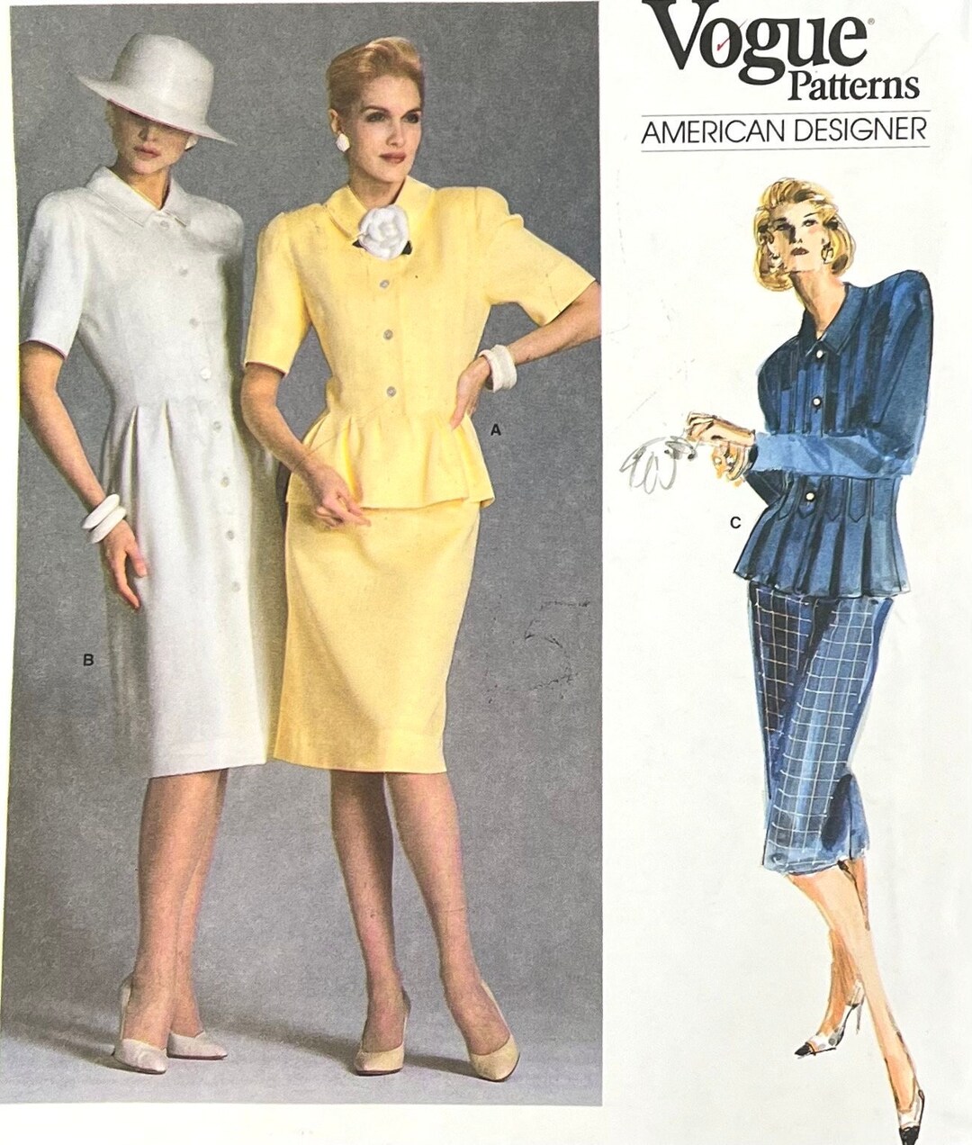 Vintage 1987 Vogue 1862 American Designer Albert Nipon/misses' Dress ...