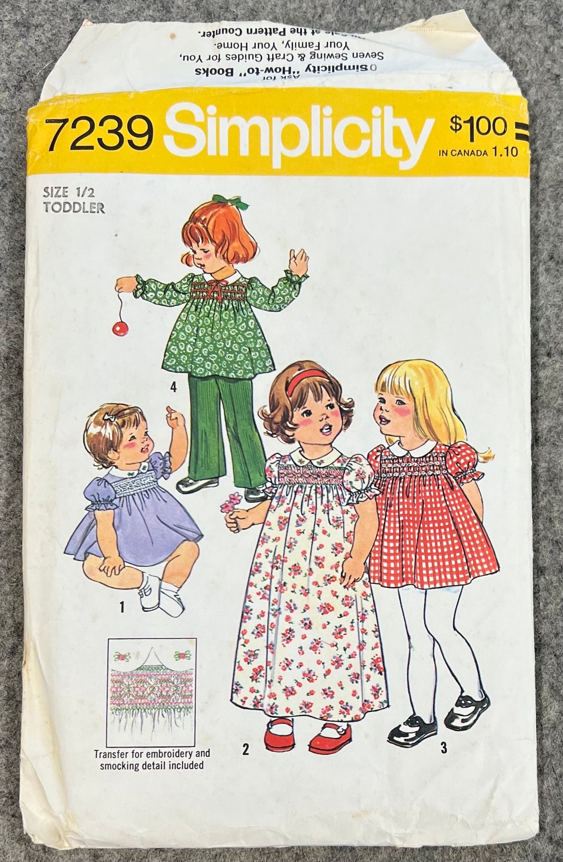 Simplicity 7239 Toddler's Dress in Two Lengths and Pants - Etsy