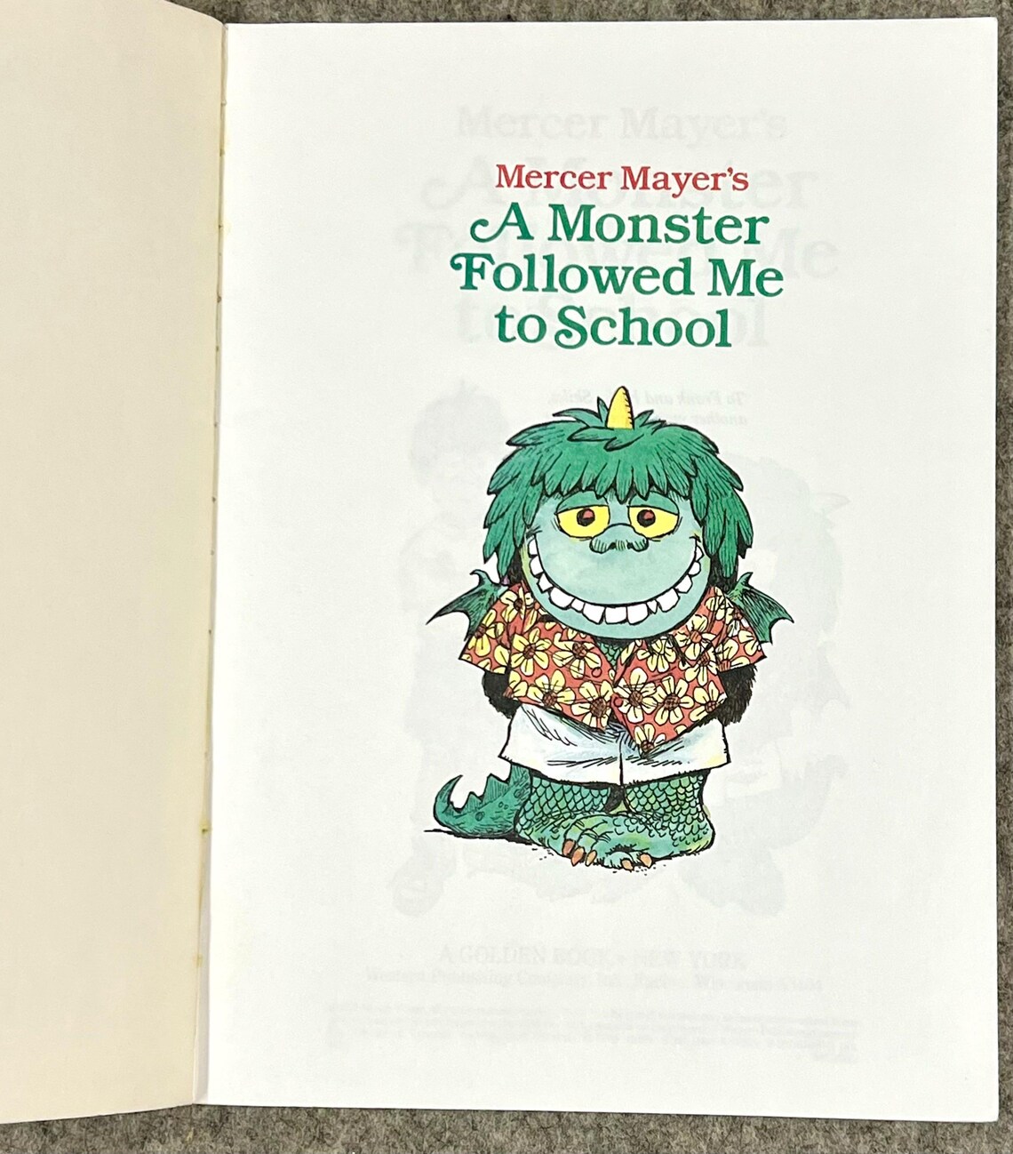 Mercer Mayer A Monster Followed Me to School Children's Book 1991 ...