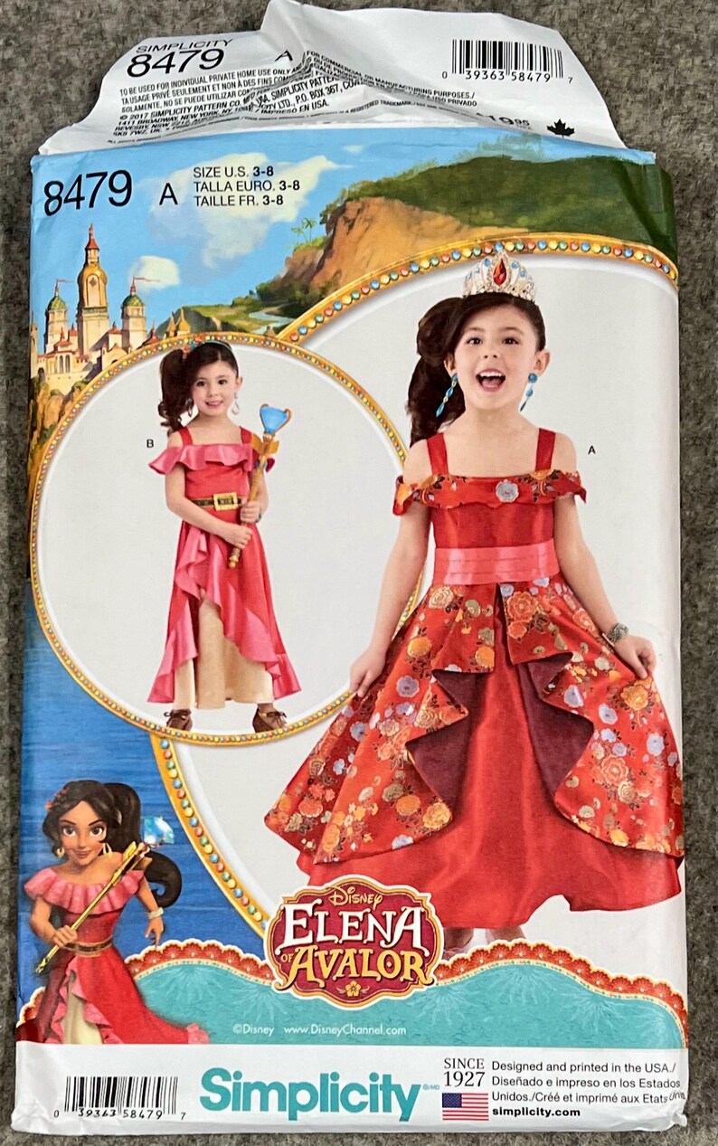 Simplicity 8479 Elena of Avalor Costume Sewing Pattern – Girls Sizes 3 ...