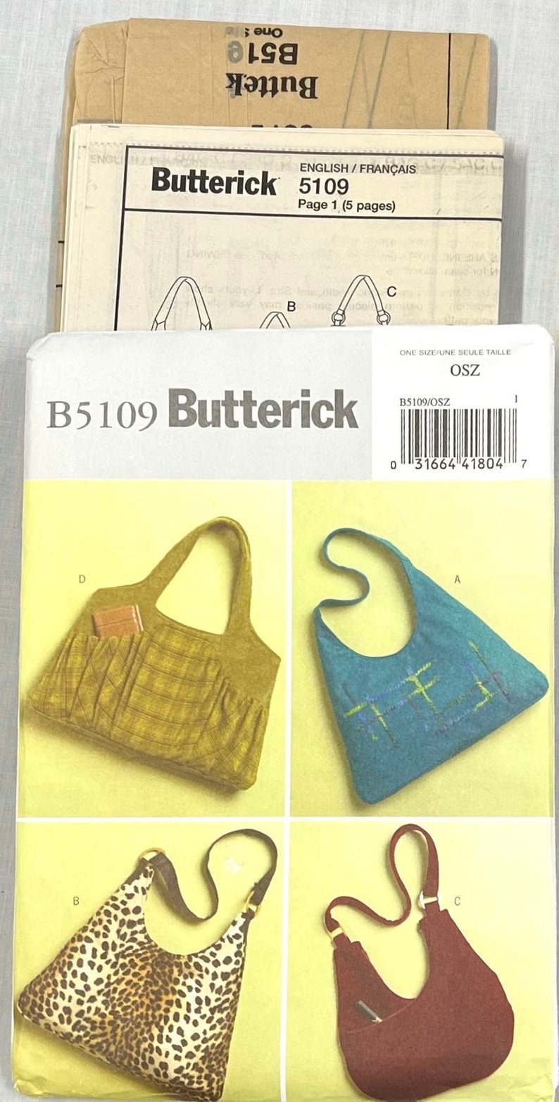 Butterick B5109 Sewing Pattern/large Lined Bags With Straps - Etsy