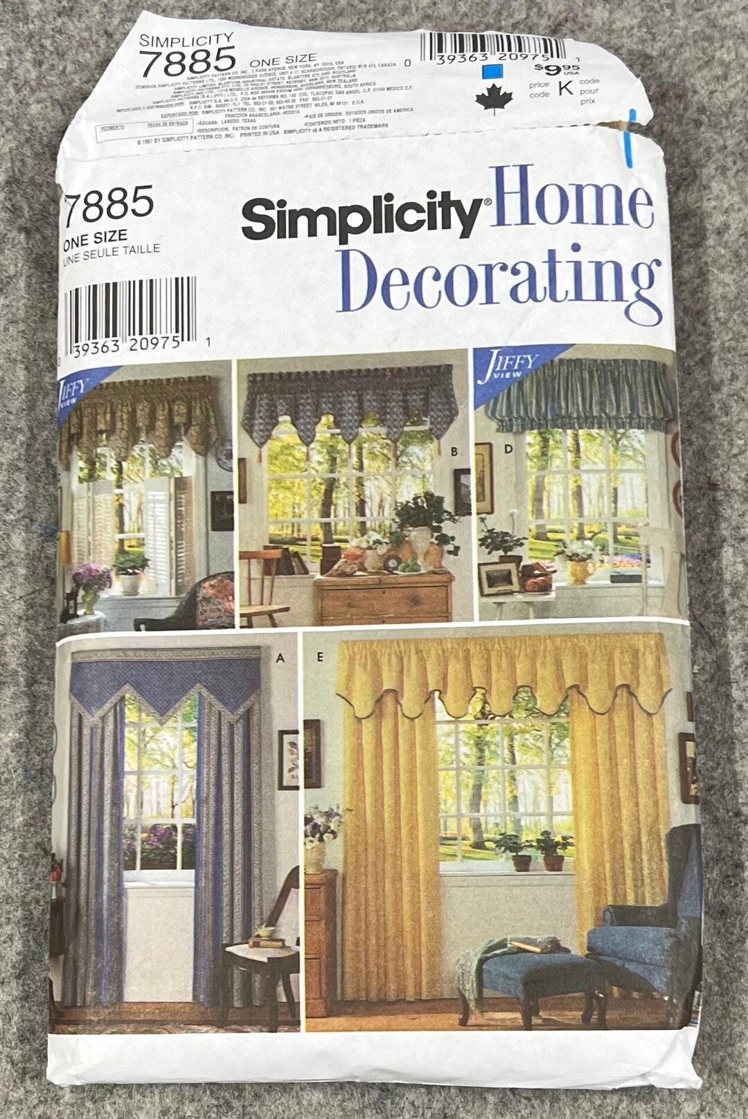 Simplicity 7885 /home Decorating/window Treatments/panels and Valance ...