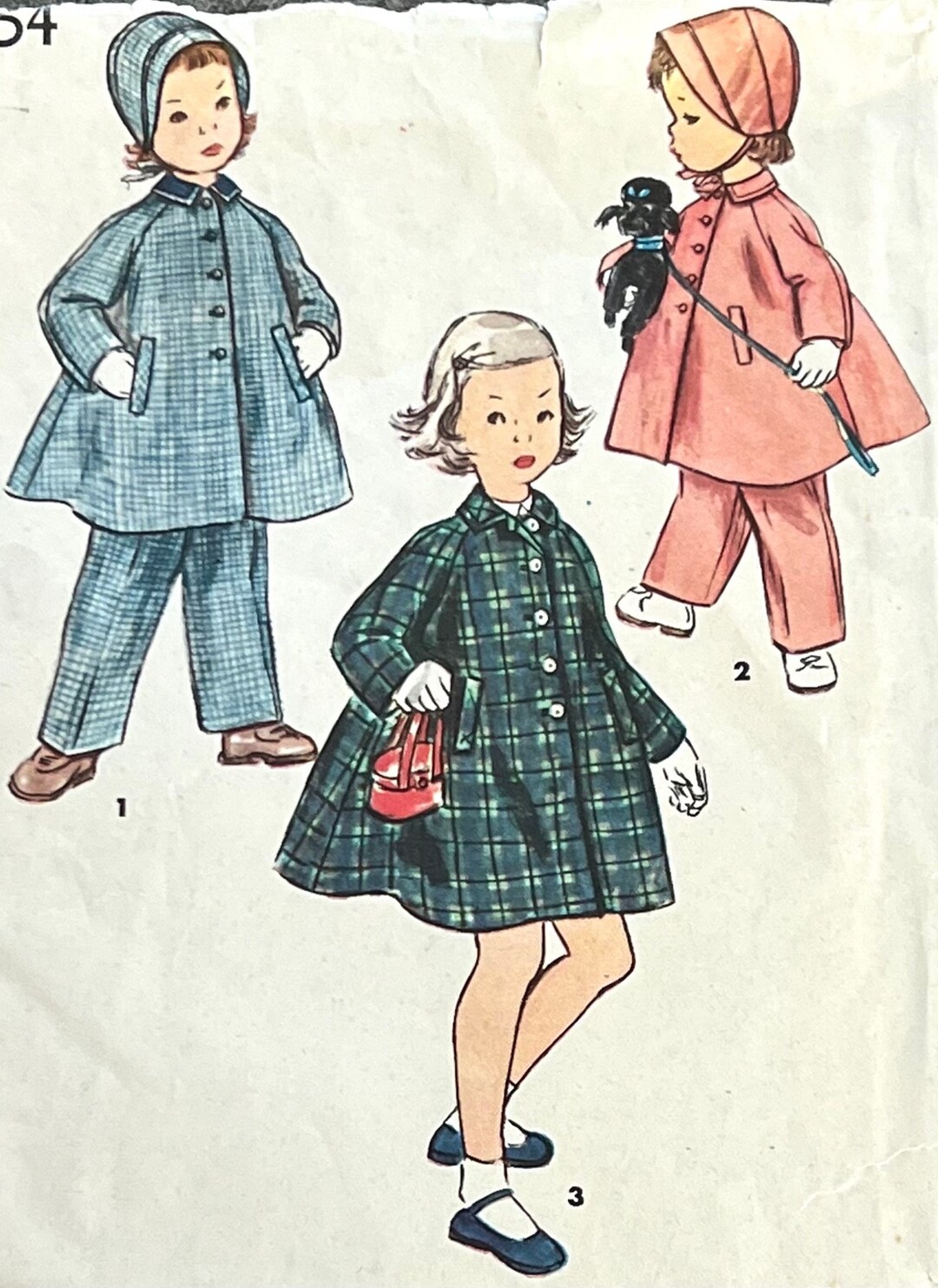 Simplicity 4454 Child's Coat, Hat and Leggings/size 1/carefully Cut ...