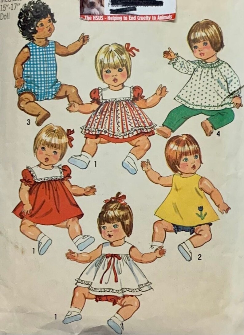 Simplicity 5947 Sewing Pattern/clothes for 1517 Baby Dolls Dresses ...