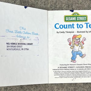 Count to Ten CTW Sesame Street a First Little Golden Book by Emily ...
