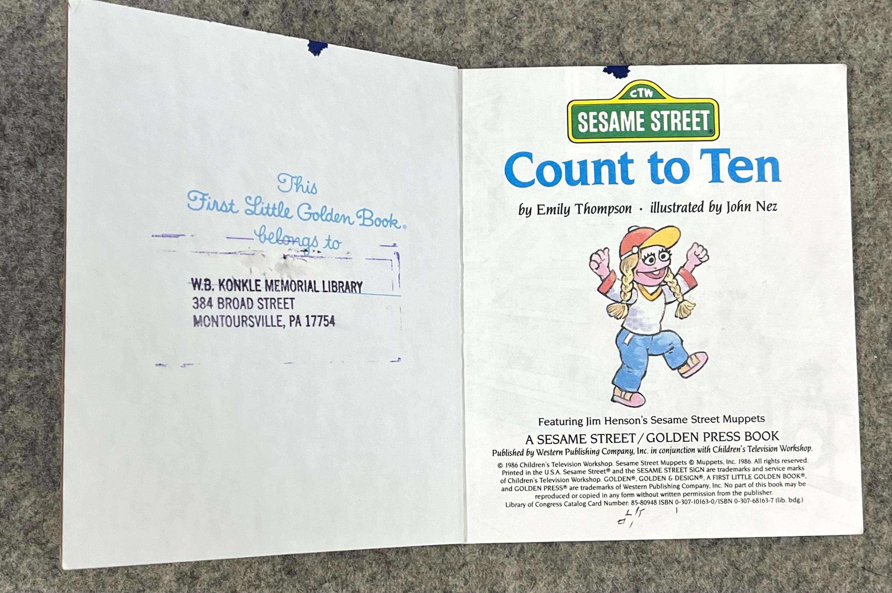 Sesame Street CTW Count to Ten First Little Golden Book #10151-11 ...