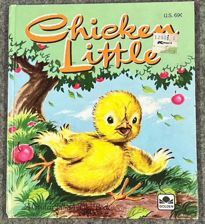 RARE GOLDEN Tell-a-tale Small Mini Picture Book Chicken Little #2461-40 ...