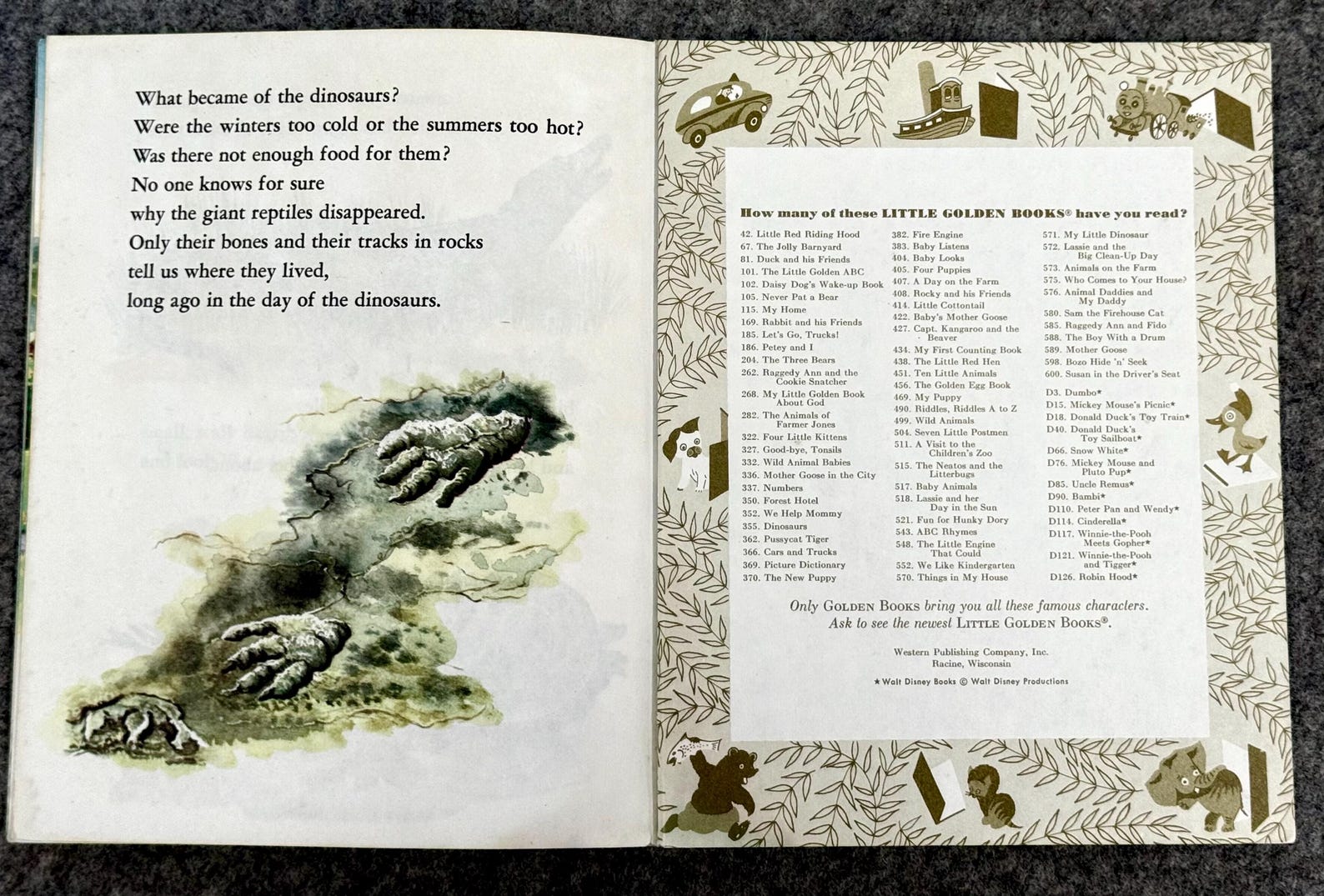 1975 Dinosaurs Little Golden Book #355 – Jane Werner Watson - Etsy
