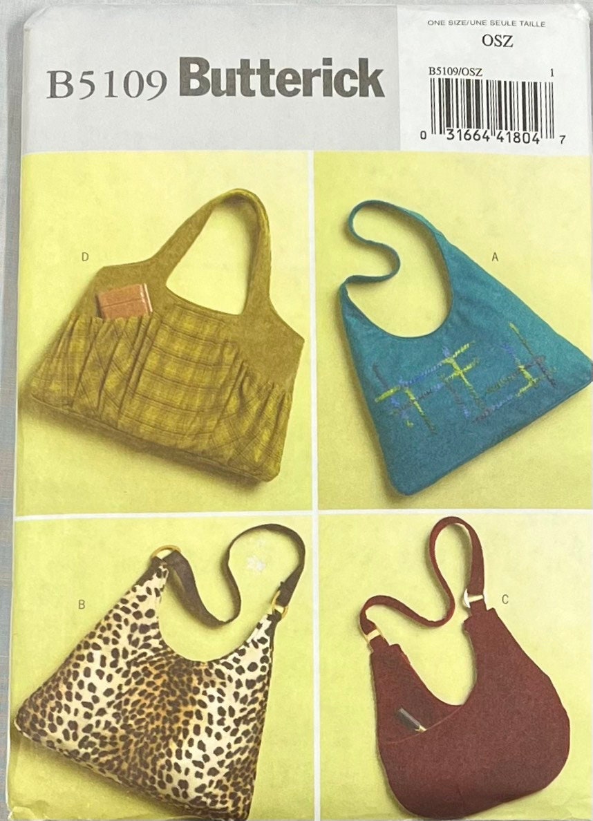 Butterick B5109 Sewing Pattern/large Lined Bags With Straps Complete ...