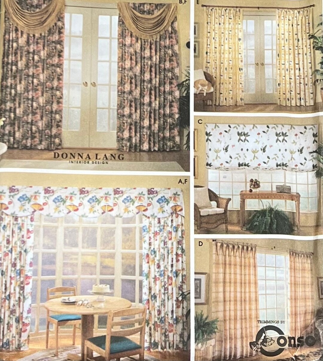 Simplicity 9606 Home Decorating /window Treatments/panels Valances/four ...