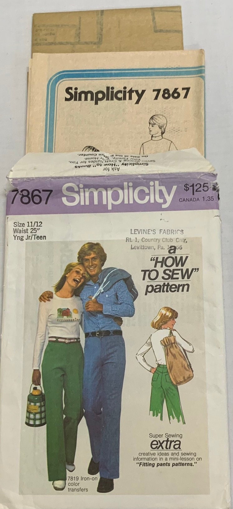 Simplicity 7867 Young Junior and Teens' Pants and Bag Sewing Pattern/a ...