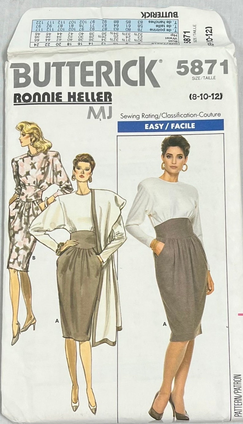 Vintage Butterick 5871/ronnie Heller Designer Sewing Pattern/misses ...