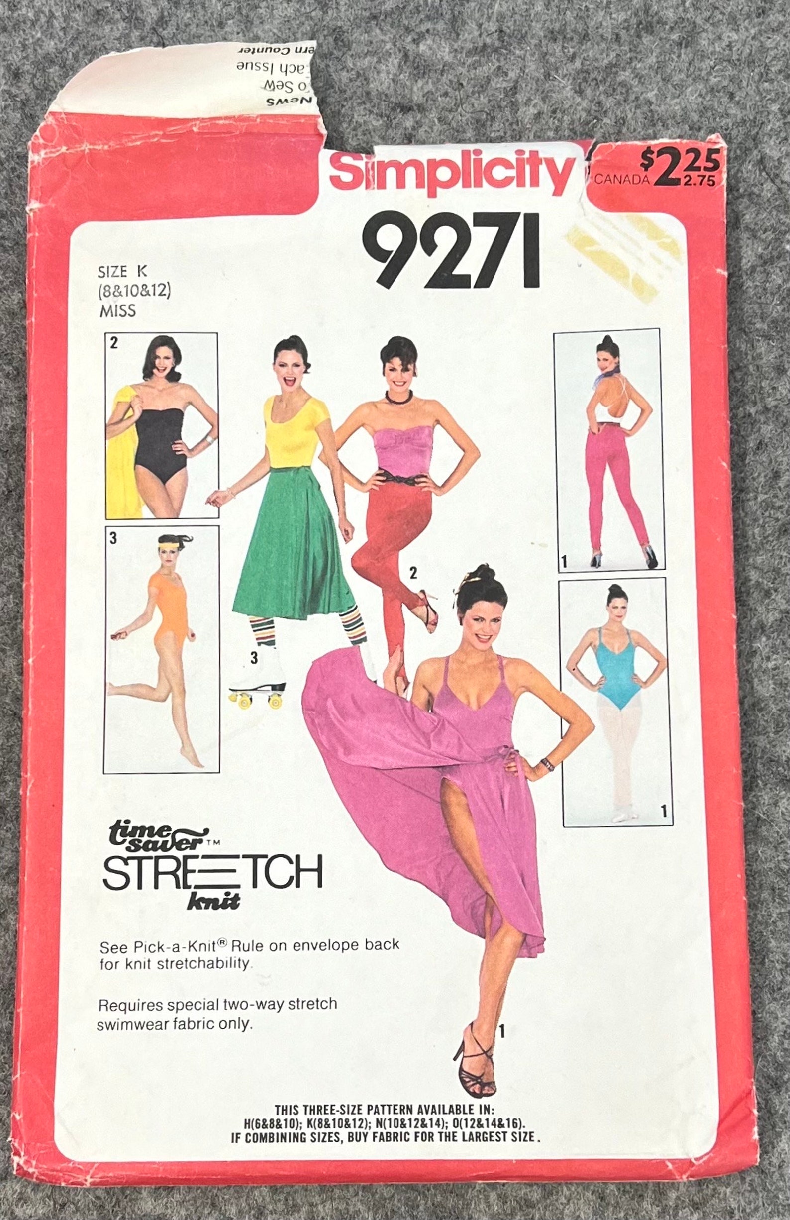 70's Simplicity 9271 Misses' Stretch Knit Bodysuits/bodypants and Front ...