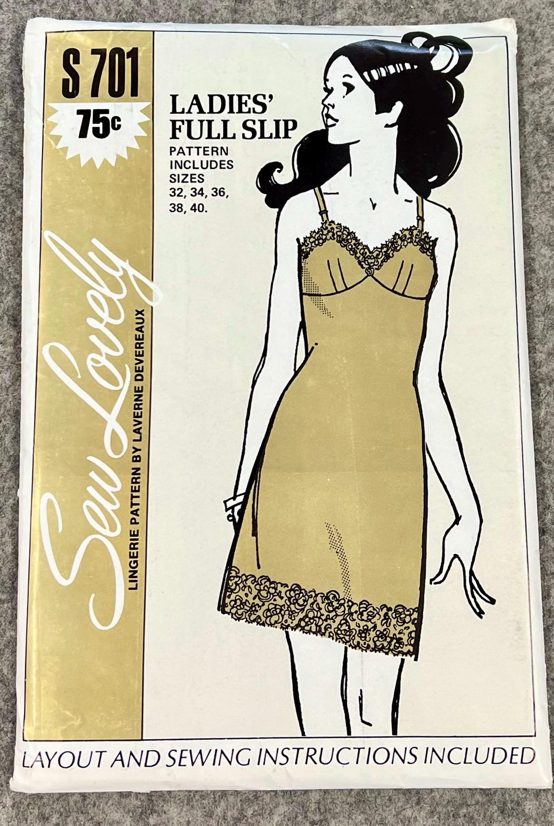 Sew Lovely S701 Ladies' Full Slip Sewing Pattern - Lingerie by Laverene ...