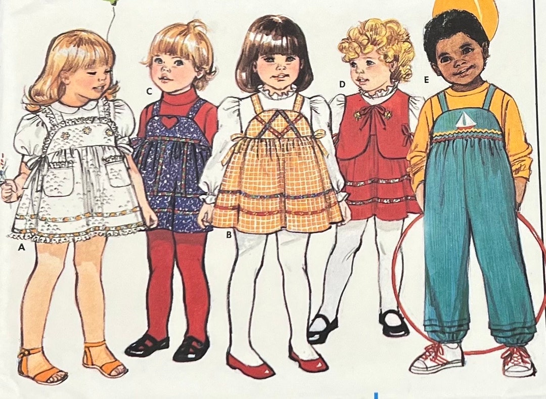 Butterick 6971 Sewing Pattern/toddlers Jumper, Overalls and Vest/sizes ...