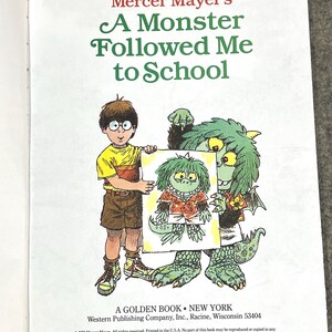 Mercer Mayer A Monster Followed Me to School Children's Book 1991 ...