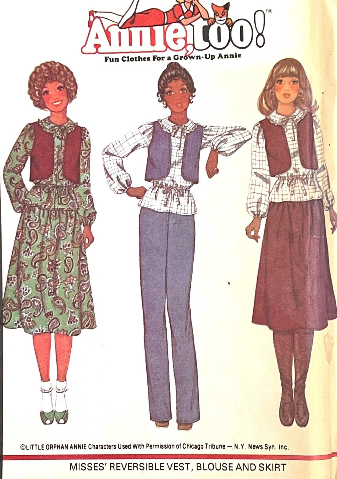 1978 Mccall's Annie Too Sewing Pattern, Misses Size 8, UNCUT - Etsy