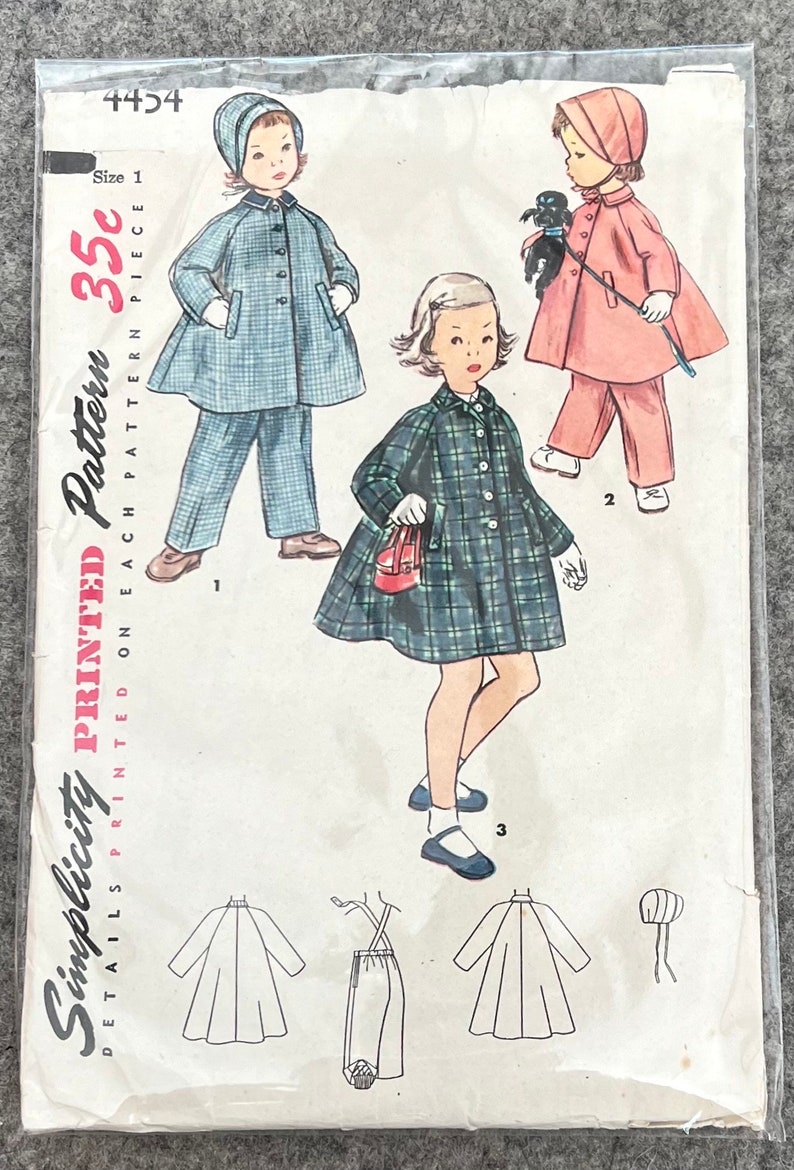 Simplicity 4454 Child's Coat, Hat and Leggings/size 1/carefully Cut ...