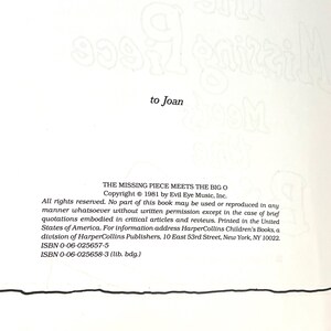 1981 the Missing Piece Meets the Big O Written by Shel Silverstein ...