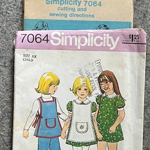 Simplicity 7064 Simple-to-sew Child's Dress Apron and Pants/uncut Size ...