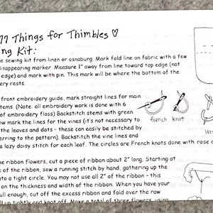 Vintage Hart to Hand 177 Things for Thimbles Pattern Sewing Kit Necklace, Thimble Bag or Change ...