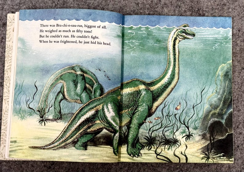 1975 Dinosaurs Little Golden Book #355 – Jane Werner Watson - Etsy