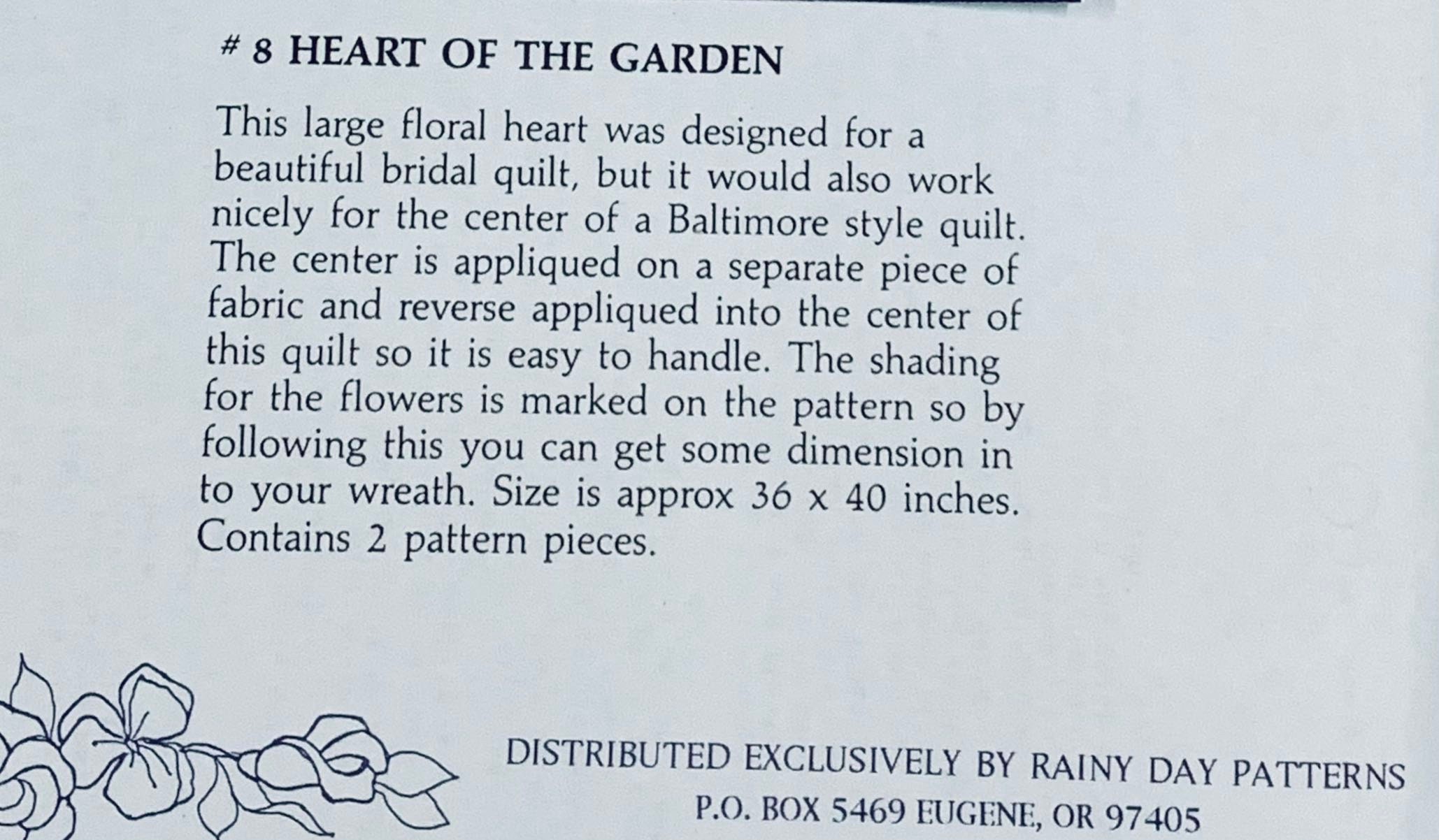 NEW Applique Designs by Nancy Pearson 8 Heart of the Garden/for Rainy ...