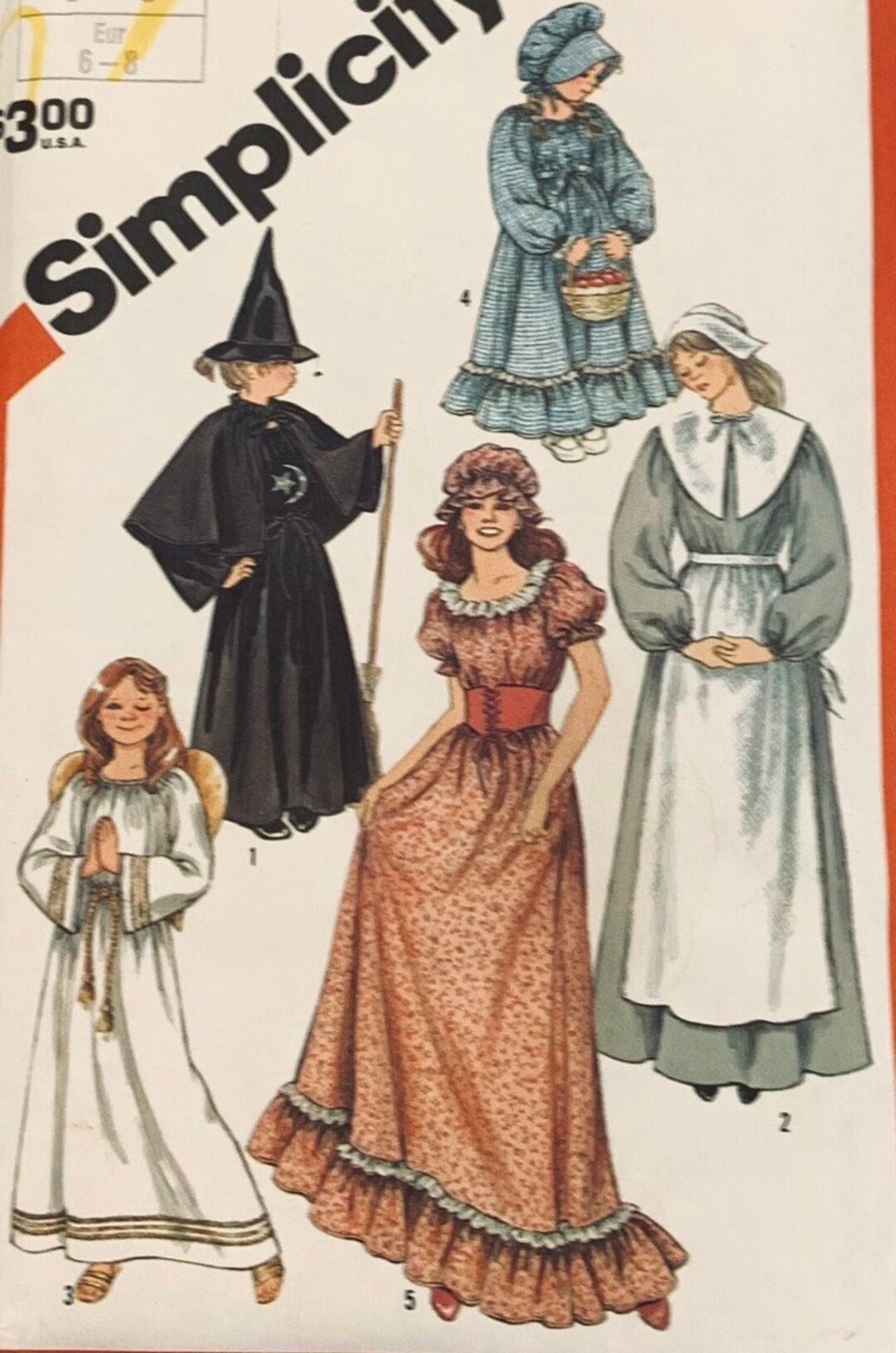 Vintage 1982 Simplicity Costume Sewing Pattern 5741: Witch, Angel ...