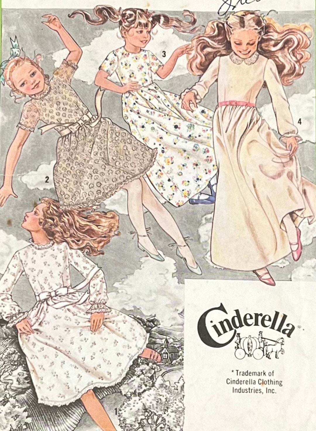 Simplicity 9352 Cinderella Girl's Dress in 2 Lengths With Tie Belt ...