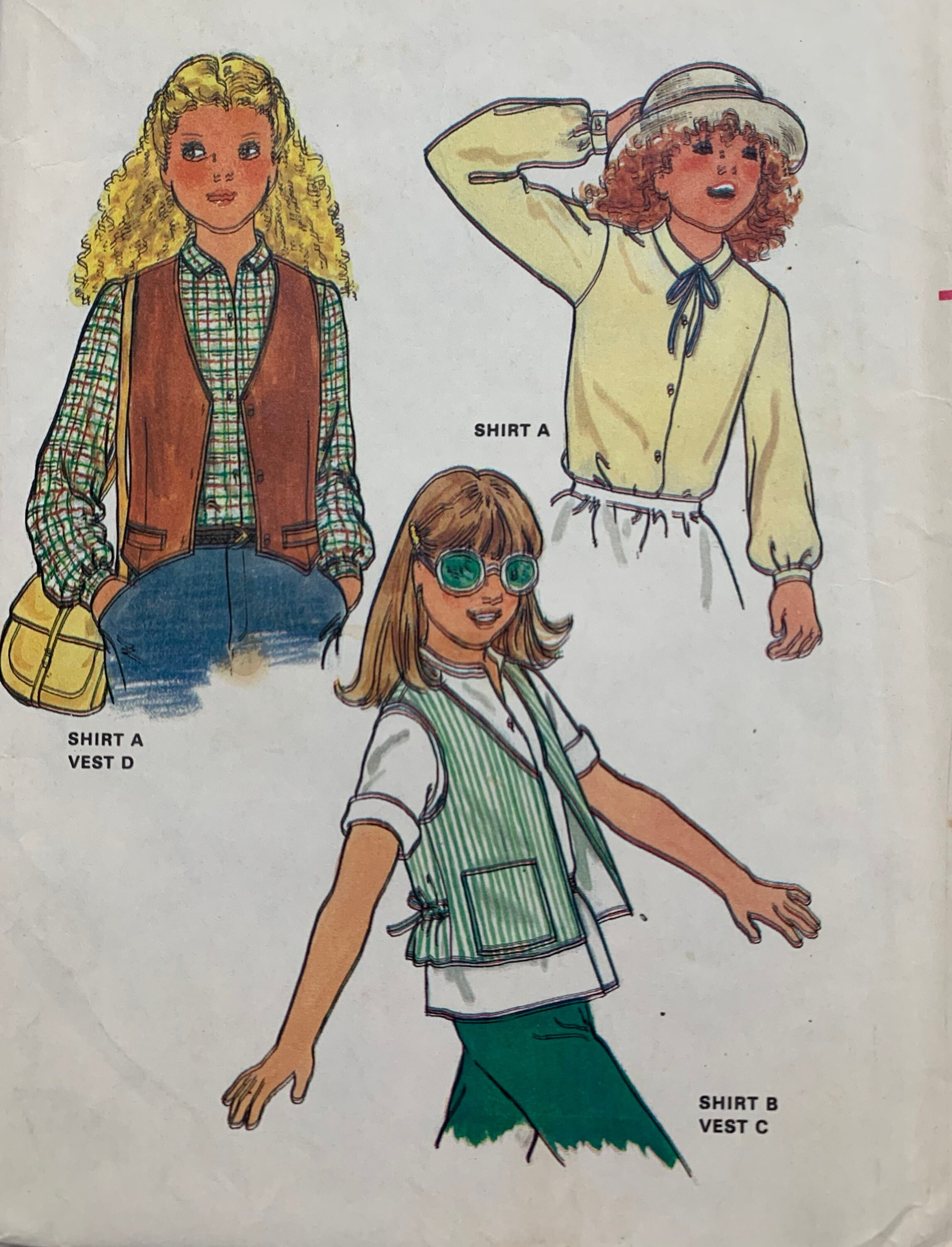Butterick 6486 Sewing Pattern/girls' Blouse or Vest/size 7 Bust 26 Cut ...