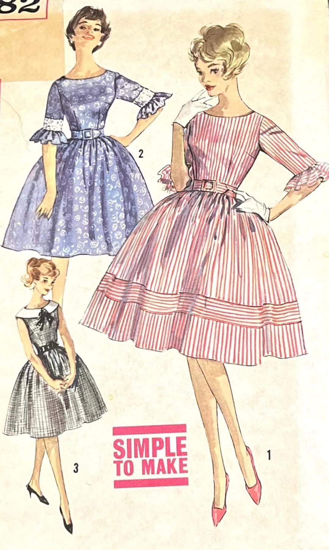 Simplicity 3782 One-piece Dress/with or Without Sleeves/"simple to Make ...