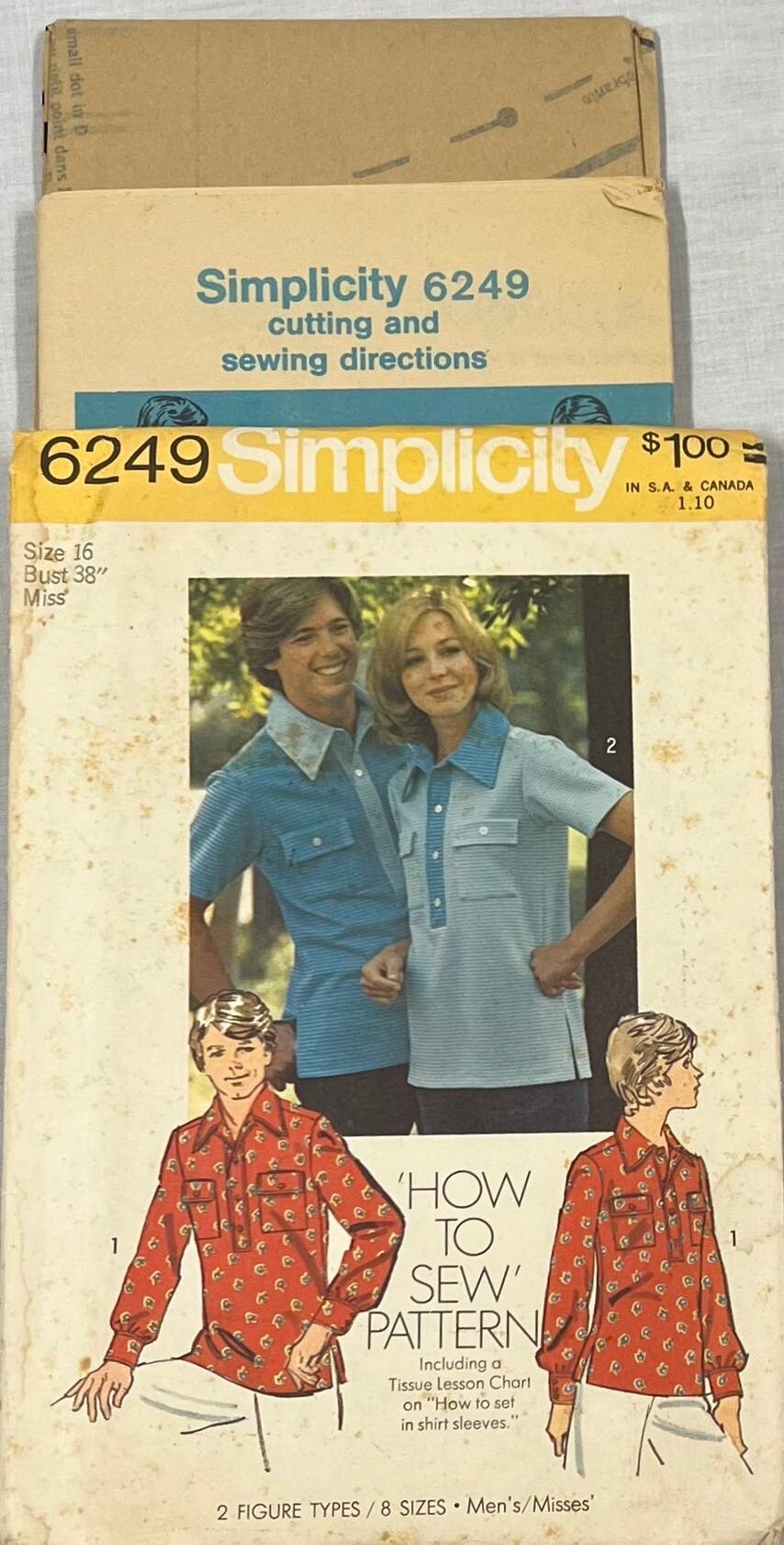 Simplicity 6249 how to Sew Pattern/misses Long or Short Sleeve Shirt ...