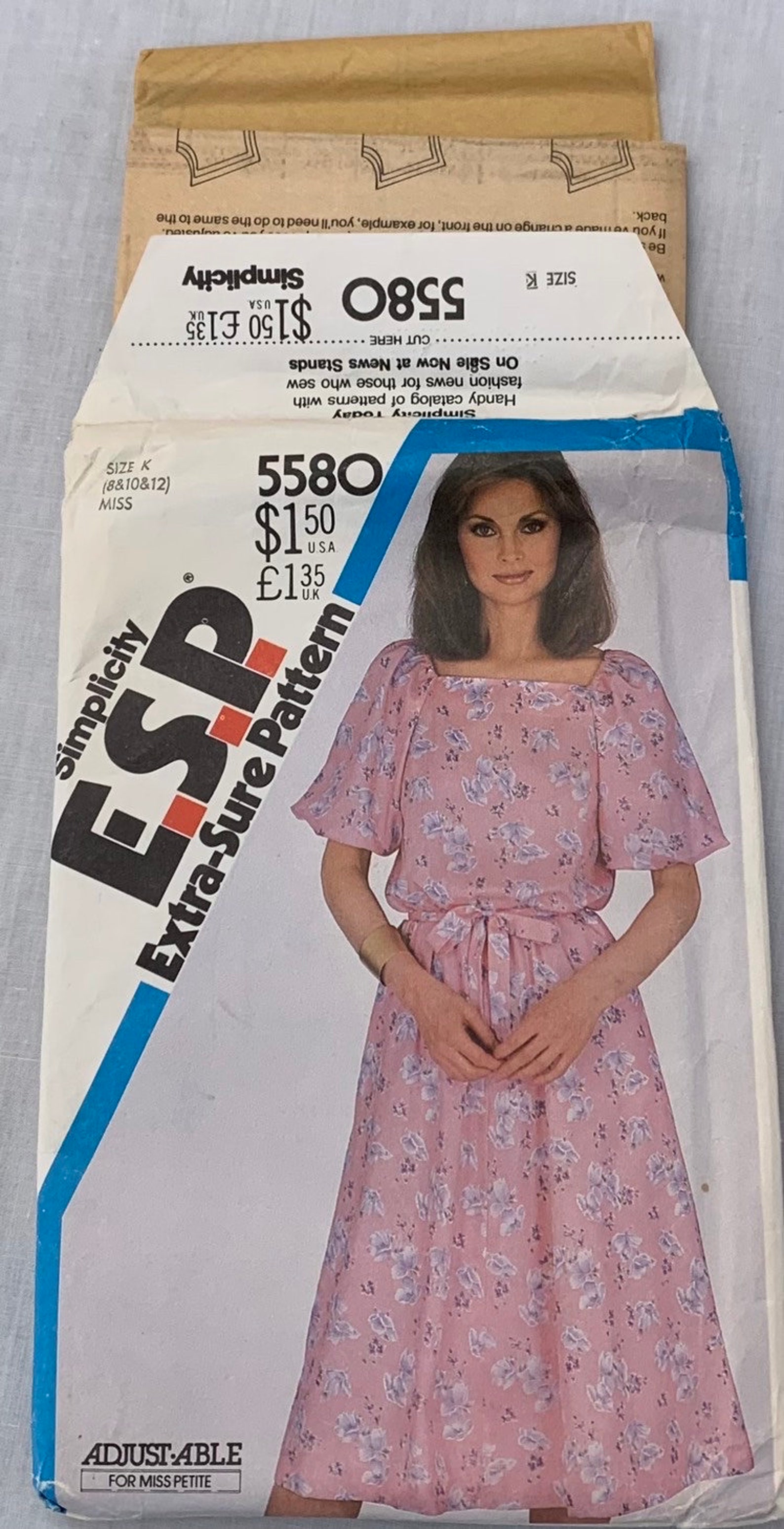 Vintage 1981 Simplicity 5580 Dress Pattern, Miss Petite Size 8-12 ...